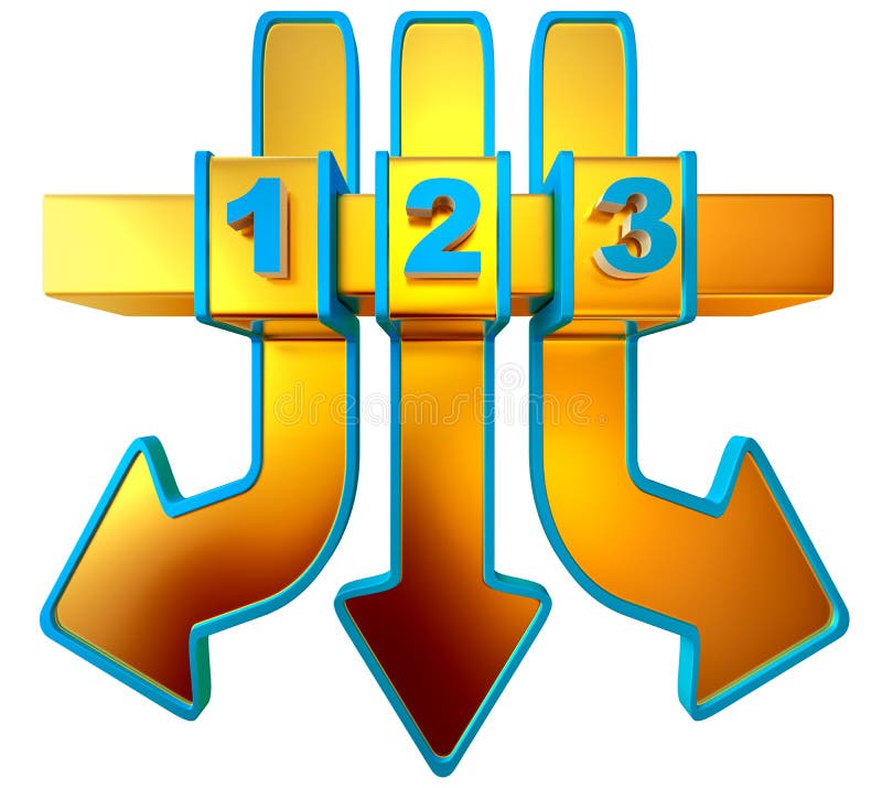 One Two Three - Symbol Progress for Three Steps Stock Illustration ...