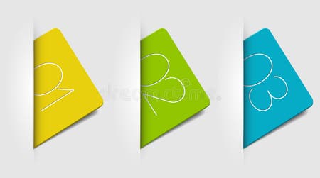One Two Three - Vector Cards with Numbers Stock Vector - Illustration ...
