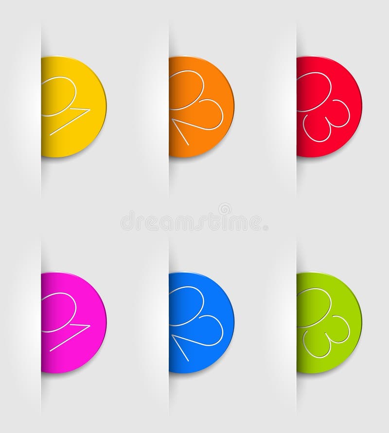 One Two Three - Vector Cards with Numbers Stock Vector - Illustration ...