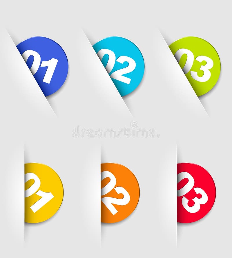 One Two Three - Vector Cards with Numbers Stock Vector - Illustration ...