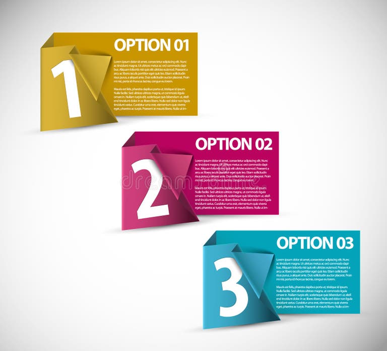 One Two Three - Vector Paper Options Stock Vector - Illustration of ...