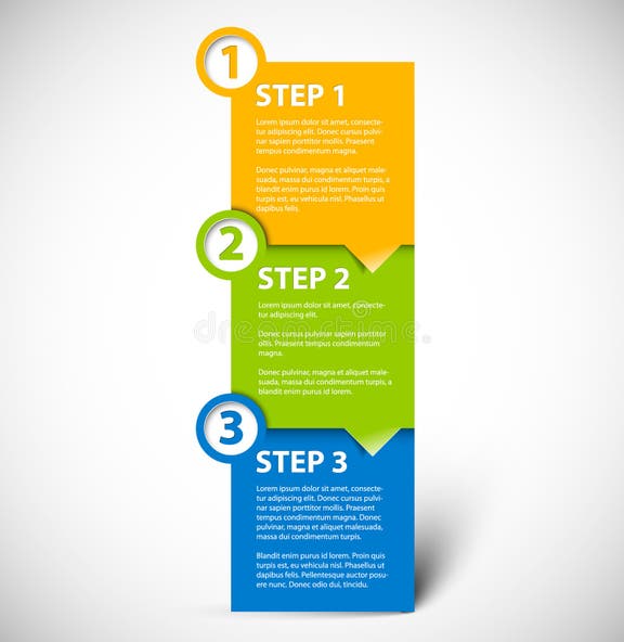 One Two Three - Vector Paper Steps Stock Vector - Illustration of arrow ...