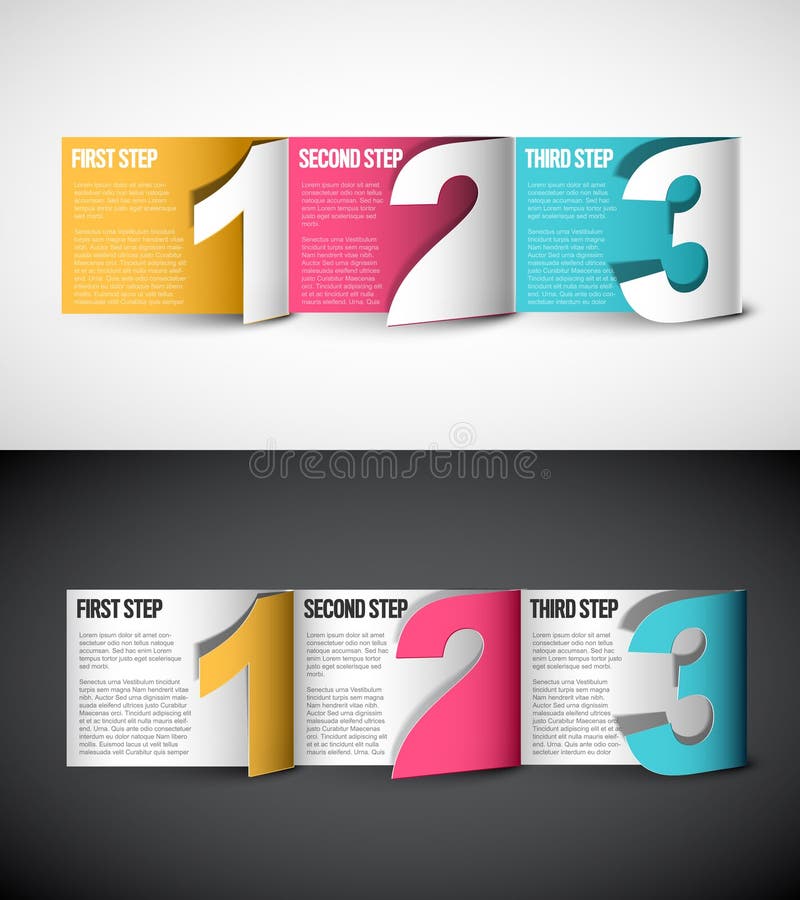 One Two Three - Vector Progress Background Stock Vector - Illustration ...