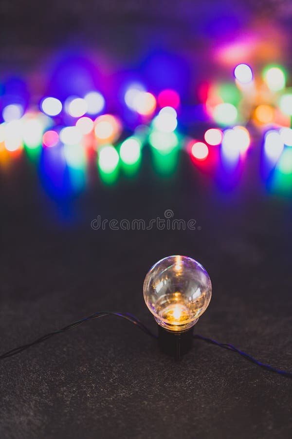 One Unique Lightbulb Metaphor of Good Idea Standing Out from the Crowd ...