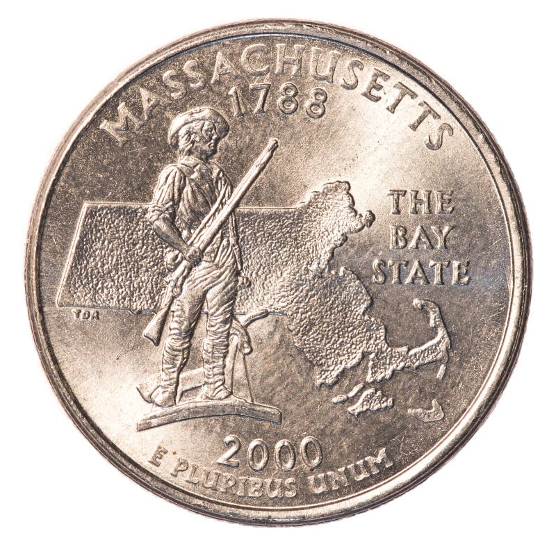 Massachusetts Quarter Dollar Stock Image - Image of circle, america ...