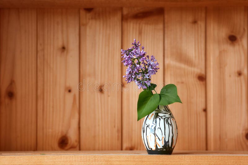 One Vase with Flowers at Wooden Background Stock Photo - Image of color ...