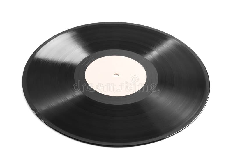 One Vintage Vinyl Record on White Background Stock Image - Image of ...