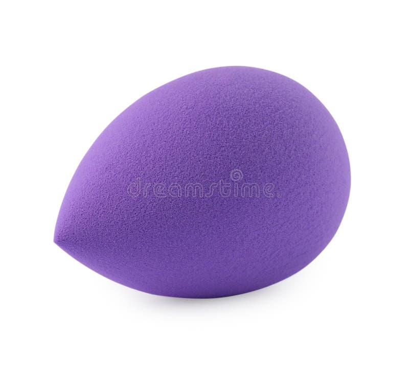 One Violet Makeup Sponge Isolated on White Stock Photo - Image of ...