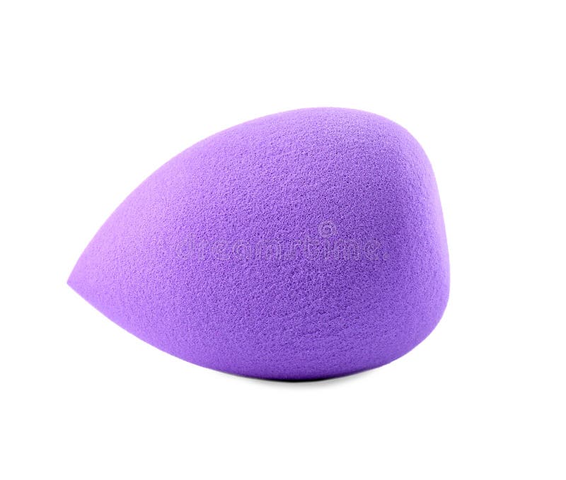 One Violet Makeup Sponge Isolated on White Stock Photo - Image of ...