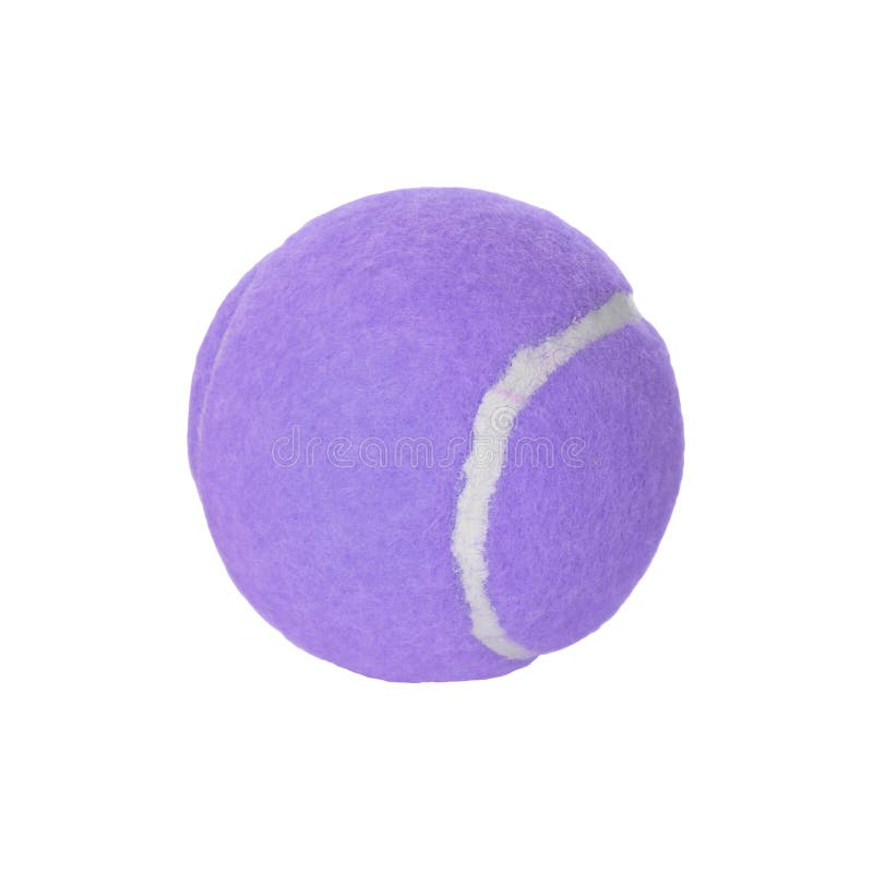 One Violet Tennis Ball Isolated on White Stock Photo - Image of ...