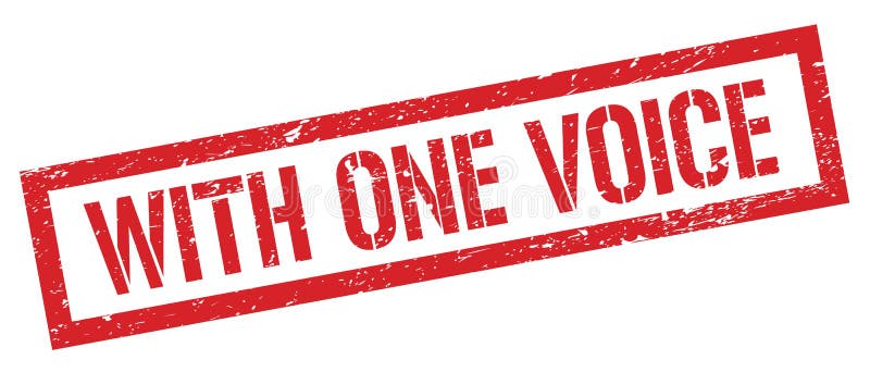 With ONE VOICE Red Grungy Rectangle Stamp Stock Illustration ...