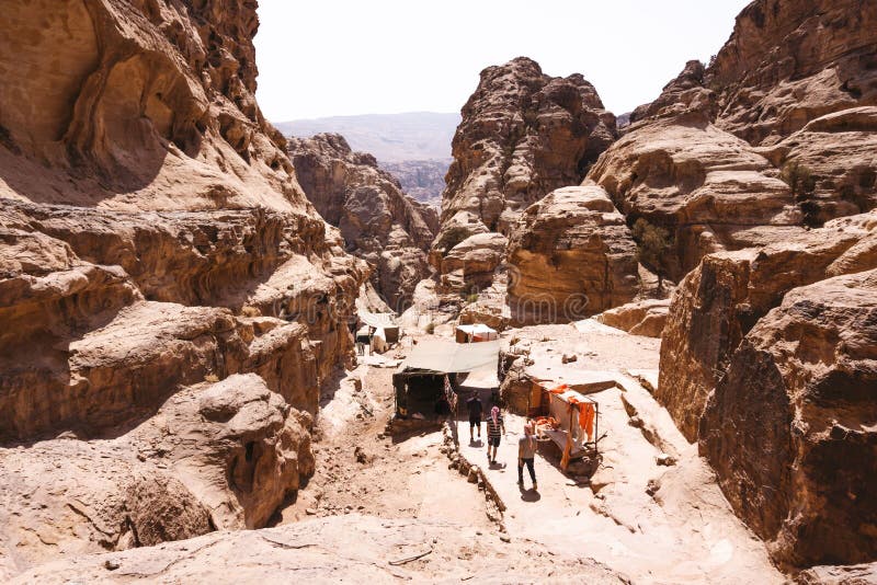 One of the Walking Paths in the Old Stone Town in Petra, Jordan. Stock ...