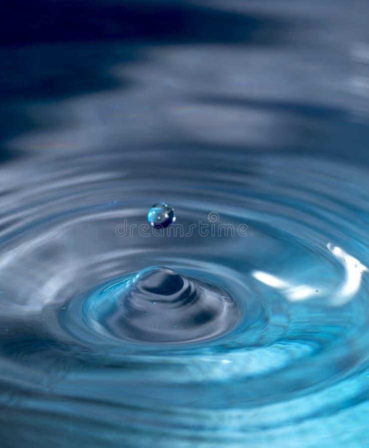 Drops of Water Variations on Blue Stock Image - Image of drop, white ...