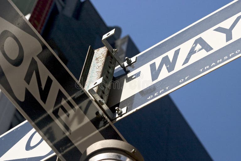One Way stock photo. Image of intersection, street, crossing - 180742