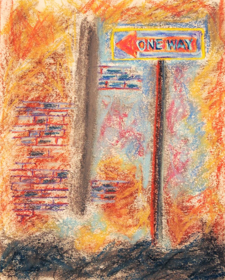 One Way stock illustration. Illustration of color, colorful - 6350582