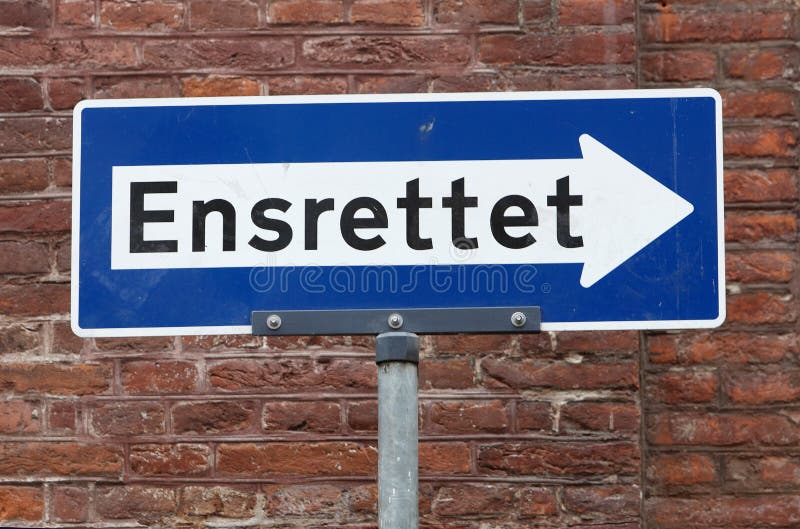 Danish One Way Road Sign Stock Photos - Free & Royalty-Free Stock ...