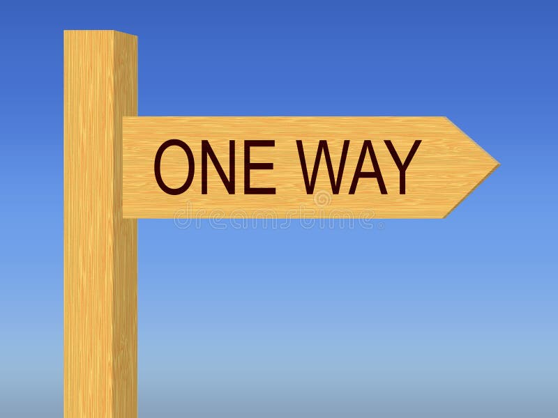 One Way Directional Road Sign Stock Illustration - Illustration of ...