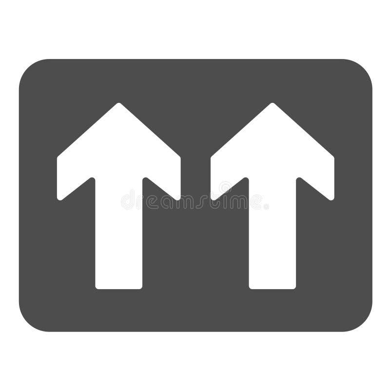 One Way Forward Traffic Solid Icon, Driver License Concept. Vector ...