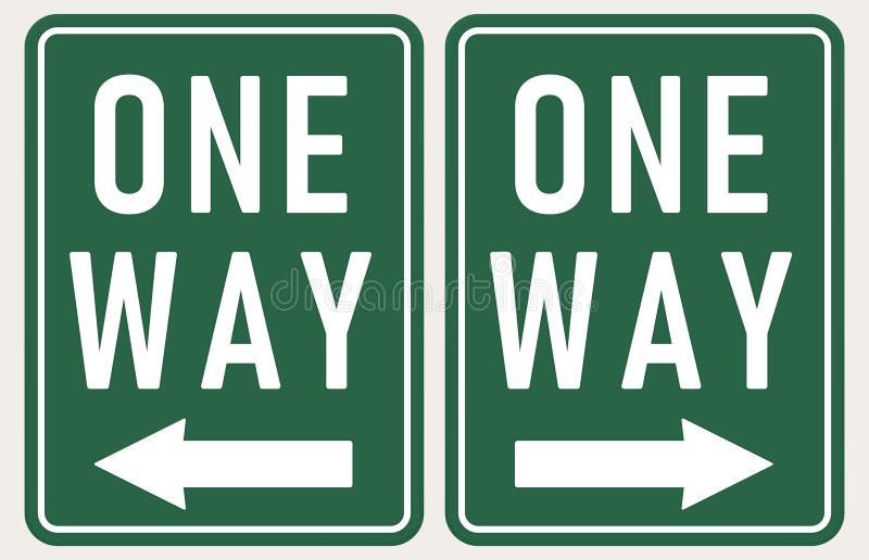 One Way Green Sign . Direction Road Sign. Vector Illustration Stock ...