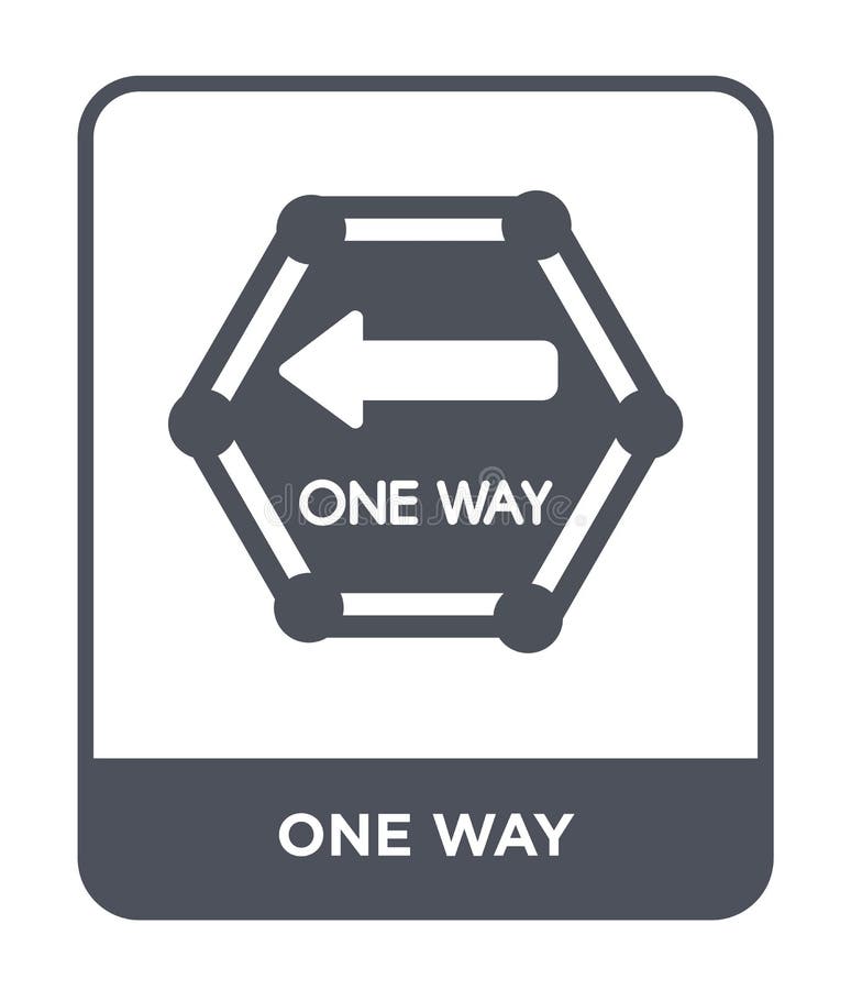 One Way Icon in Trendy Design Style. One Way Icon Isolated on White ...