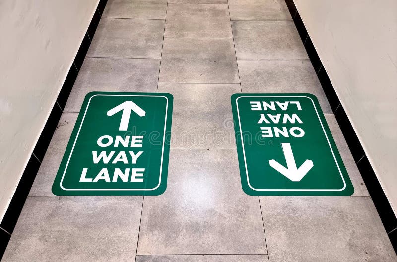 One way lane stock image. Image of brand, flooring, line - 217321247