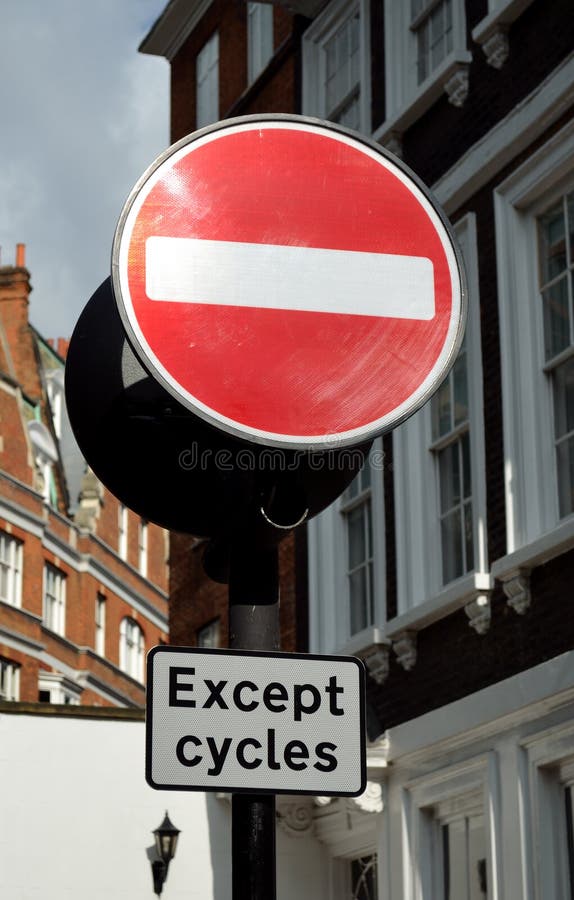 One way open to cyclists stock photo. Image of city, cycles - 24664618