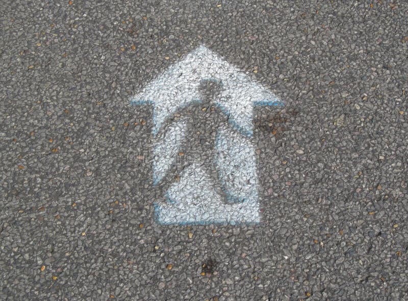 One Way Pedestrian Pavement Sign Stock Photo - Image of late, sign ...