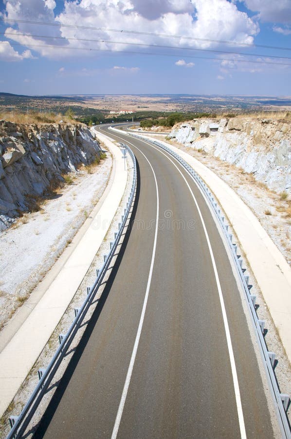 One way road stock photo. Image of travel, castilla, cloud - 12239976