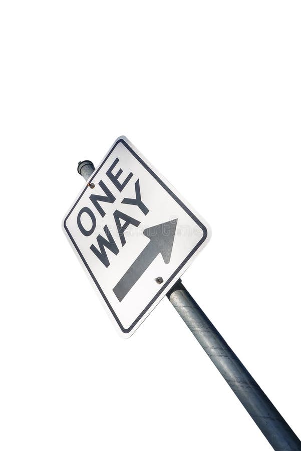 One Way Road Sign Isolated on White Background Stock Image - Image of ...