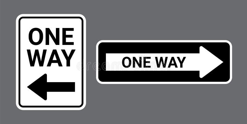 One Way Road Sign. Traffic Direction Vector Arrow Board One Way Sign ...