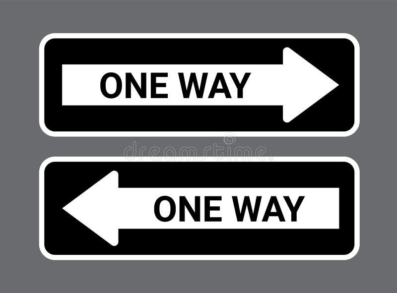 One Way Road Sign. Traffic Direction Vector Arrow Board One Way Sign ...