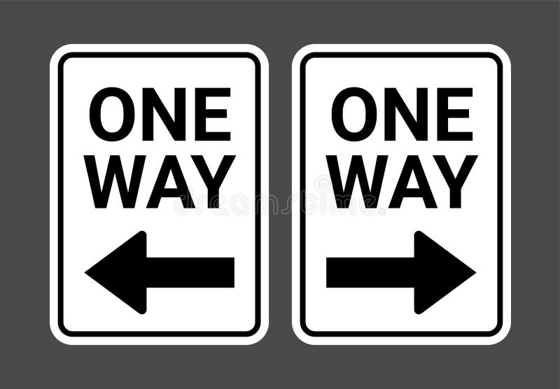 One Way Road Sign. Traffic Direction Vector Arrow Board One Way Sign ...