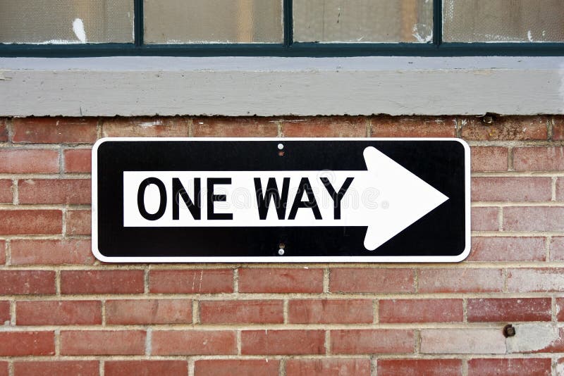 One Way Sign stock image. Image of sign, wall, alley - 14486539