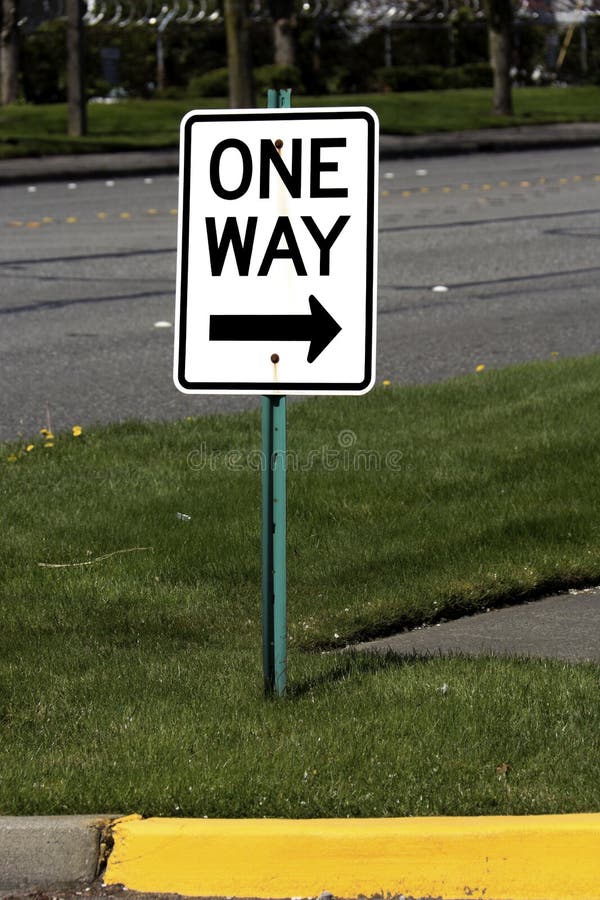 One way sign stock image. Image of street, post, paint - 25497577