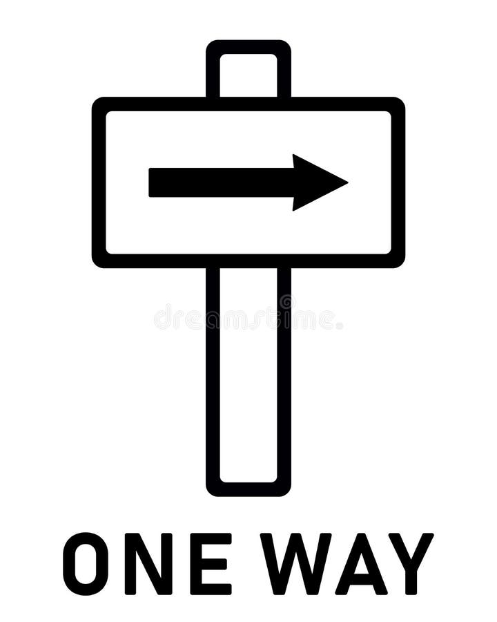 One Way Sign. Arrow on Direction Plane. Vector Illustration Stock ...