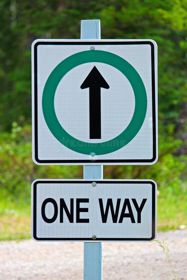 A One Way Sign with Arrow Indicating Straight Ahead Stock Image - Image ...