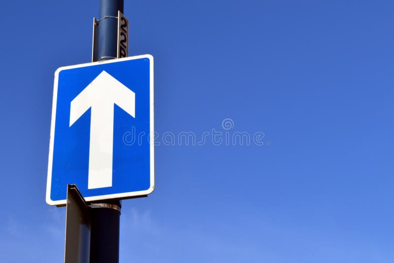 Vertical Arrow Sign With Light Bulbs Stock Photo - Image of bulb ...
