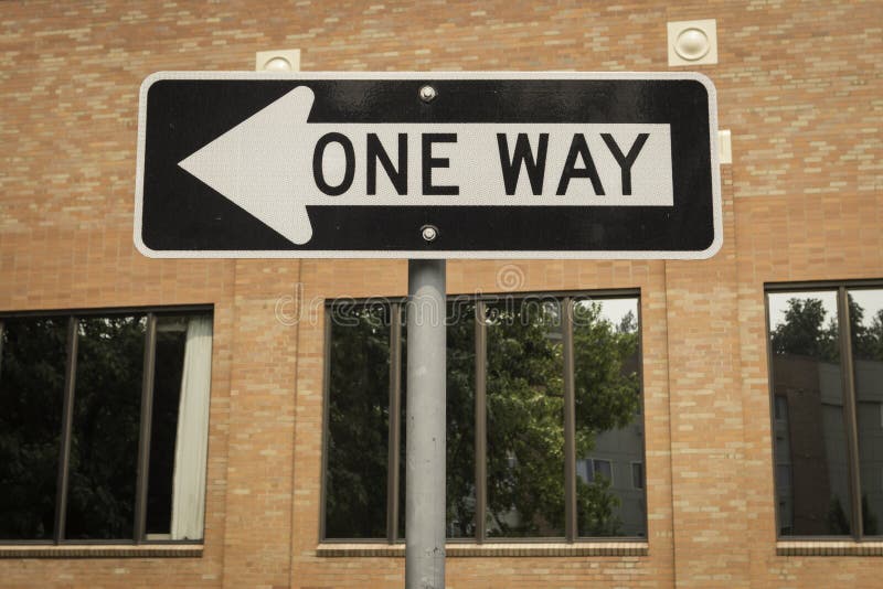 One Way Sign stock image. Image of left, post, decision - 97708627