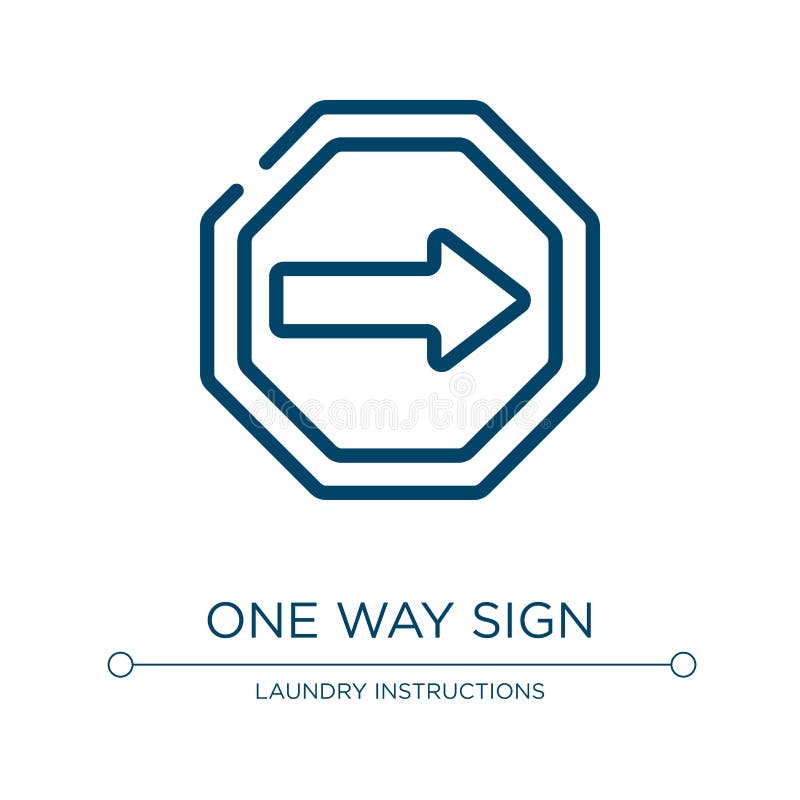One Way Sign Icon. Linear Vector Illustration from Universal Warning ...