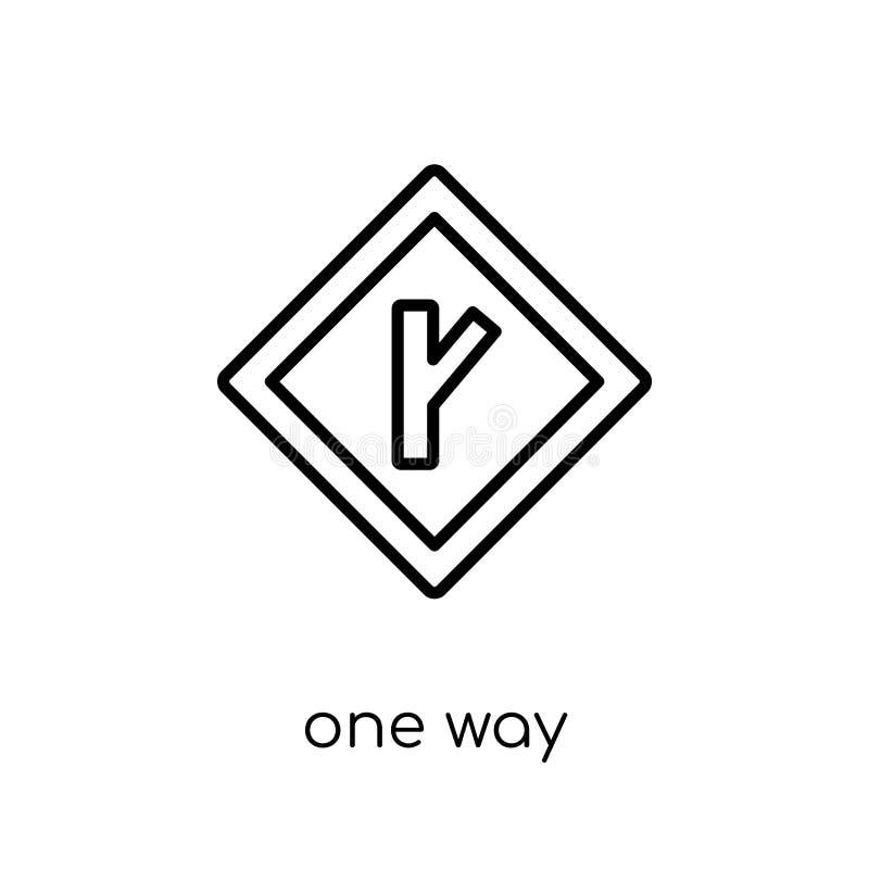 One Way Sign Icon. Trendy Modern Flat Linear Vector One Way Sign Stock ...