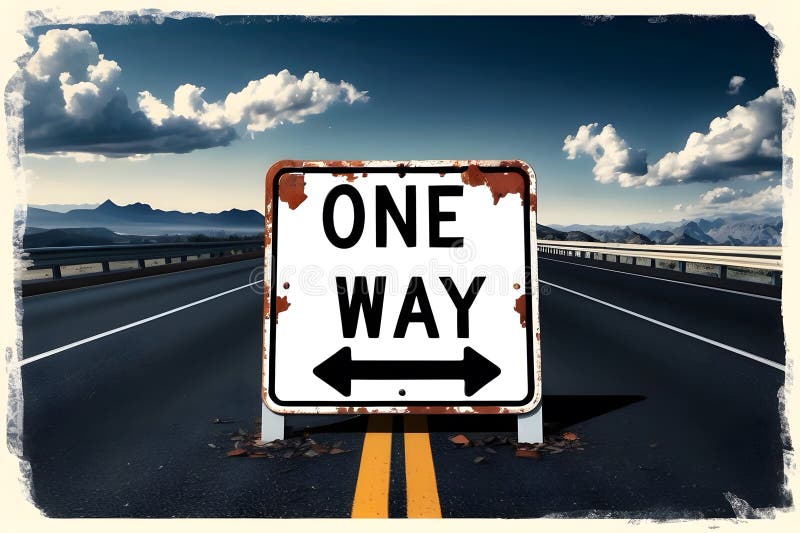 One Way Signboard on a Road Stock Image - Image of travel, message ...