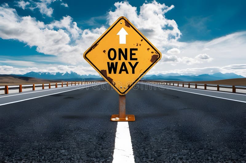 One Way Signboard on a Road Stock Photo - Image of direction, rural ...