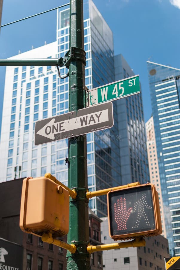 One Way Signs on Manhattan, NYC Editorial Photography - Image of ...
