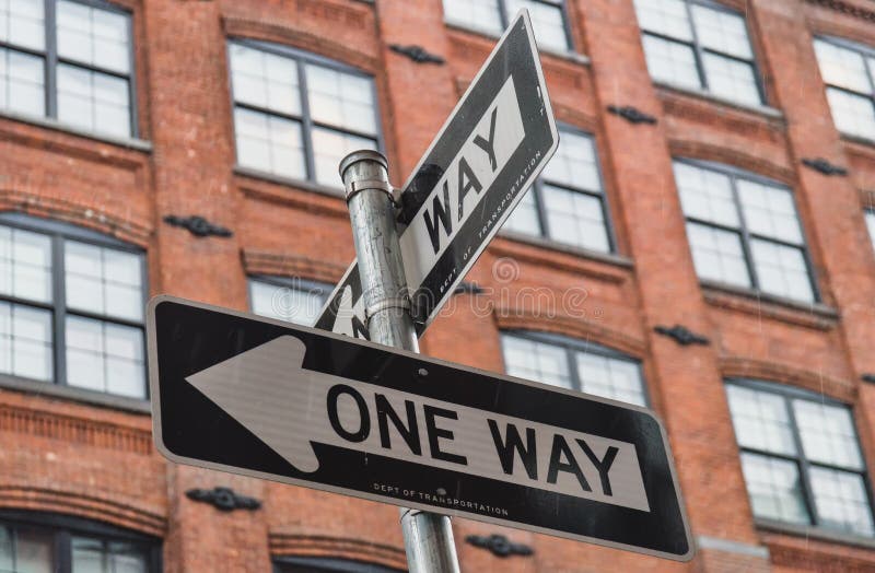 One Way Sign, New York City Picture. Image: 92652799