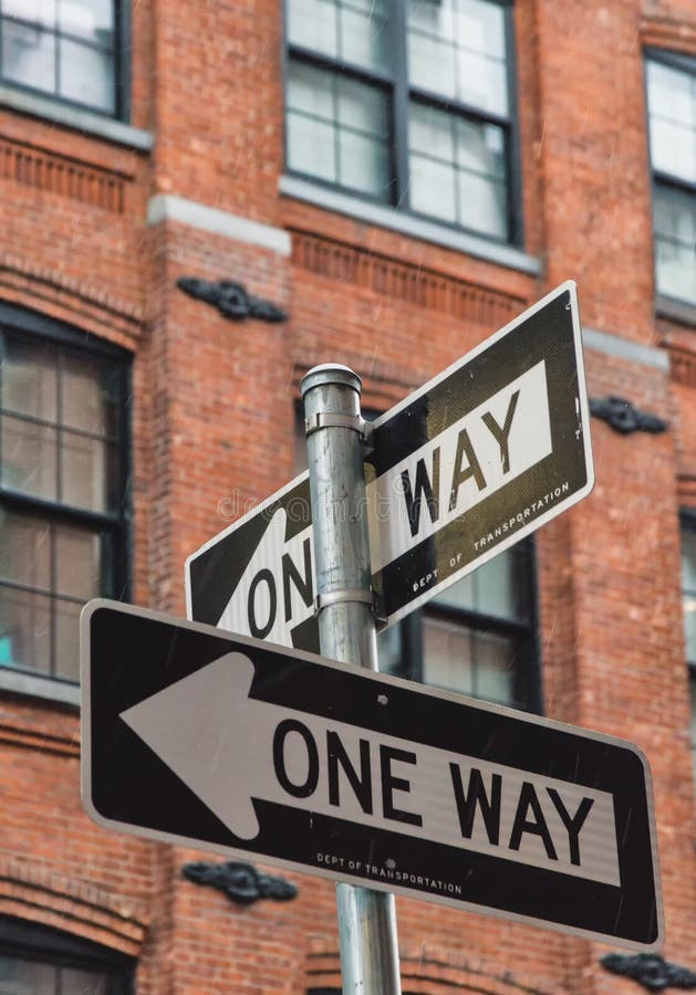 One Way Signs in New York stock image. Image of sign - 50239731