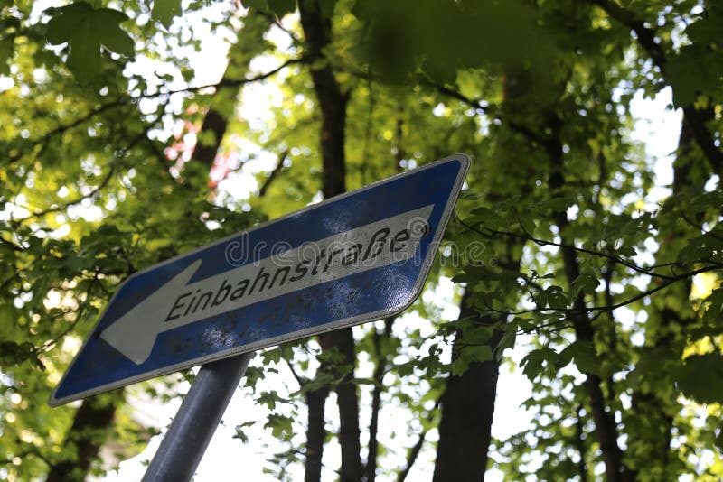 One way street stock photo. Image of blue, nature, trees - 72298122