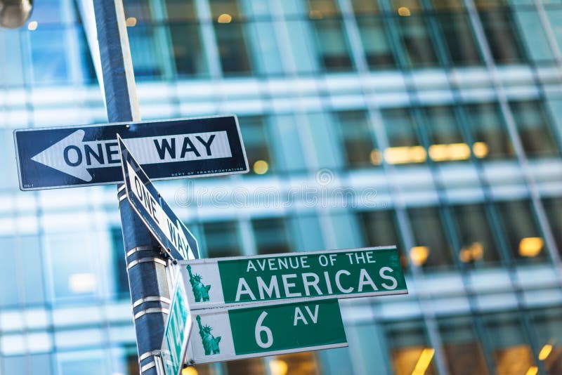 One way street signs stock image. Image of newyork, york - 29571659