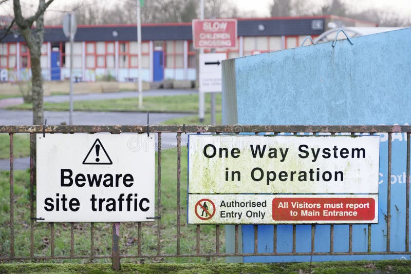 One Way System Operation Construction Site Traffic Sign Stock Image ...