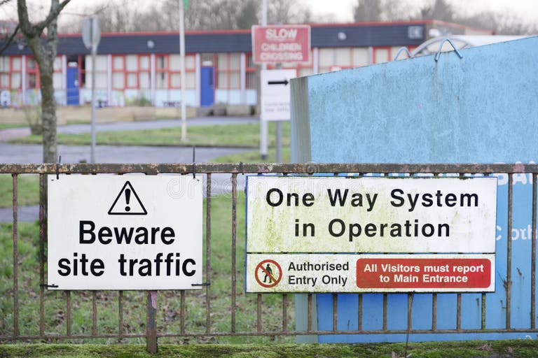 One Way System Operation Construction Site Traffic Sign Stock Image ...