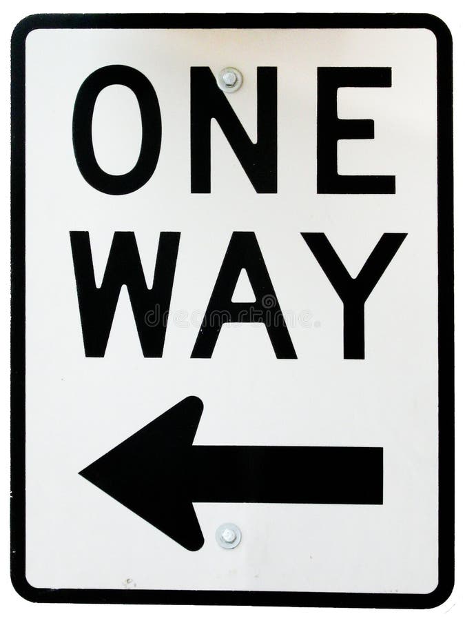One Way Traffic Sign To the Left with Visible Scre Stock Illustration ...